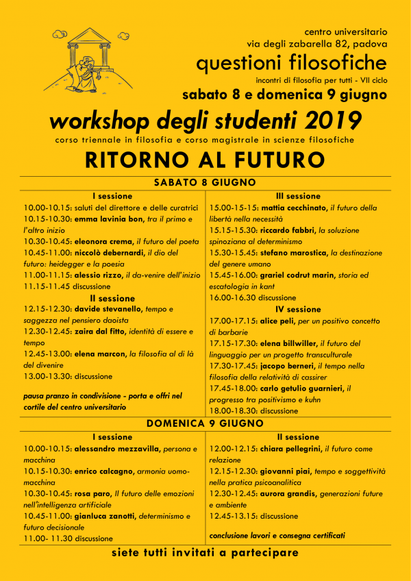 workshop degli studenti 2019 – Centro Universitario PD